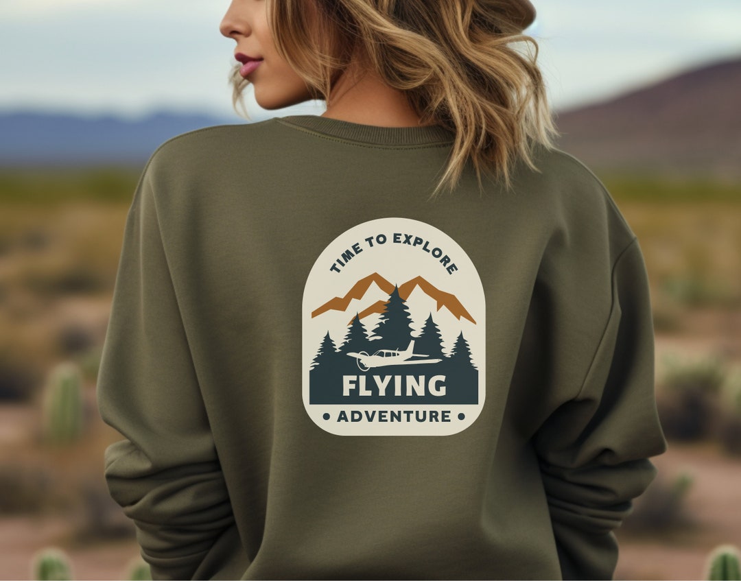 Vintage Flying Adventure Sweatshirt | Pilot Sweatshirt | Airplane ...