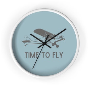 Time to Fly Wall Clock | Hangar Decor | Airplane Clock | Pilot Clock ...