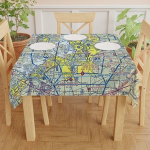 Personalized Airport Table Cloth | VFR Sectional Custom Tablecloth ...