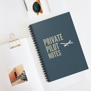 Private Pilot Spiral Notebook | Gift for Pilot | Airplane Journal ...