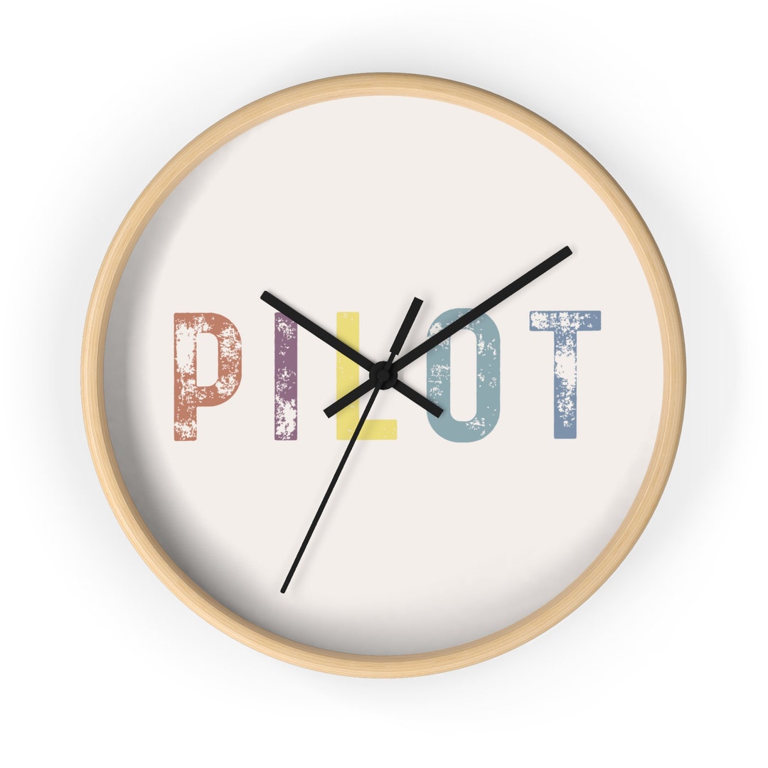 Vintage Pilot Wall Clock Airplane Hangar Decor Gift for Pilot Aviation ...