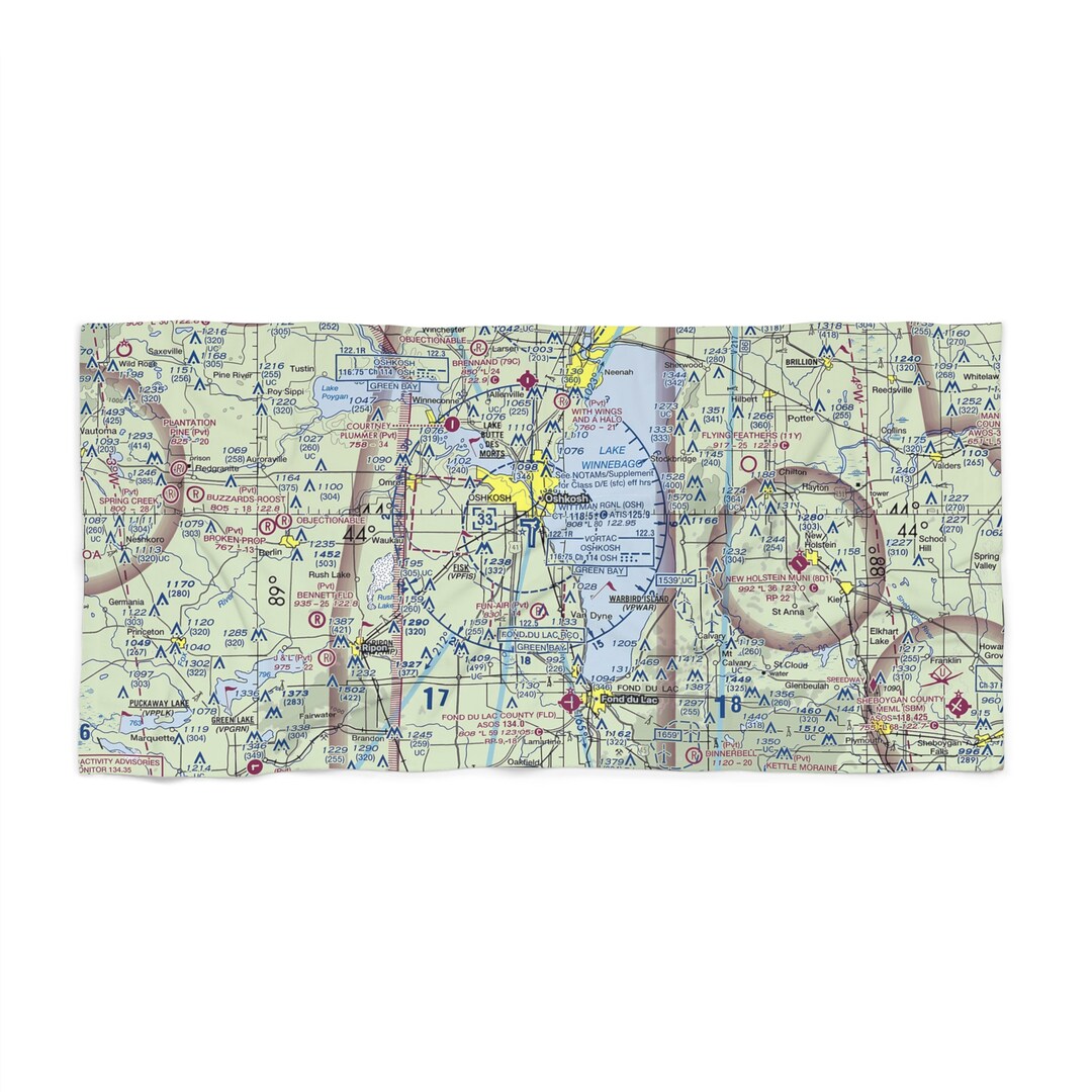 Chicago O'hare KORD Sectional Chart Beach Towel VFR - Etsy