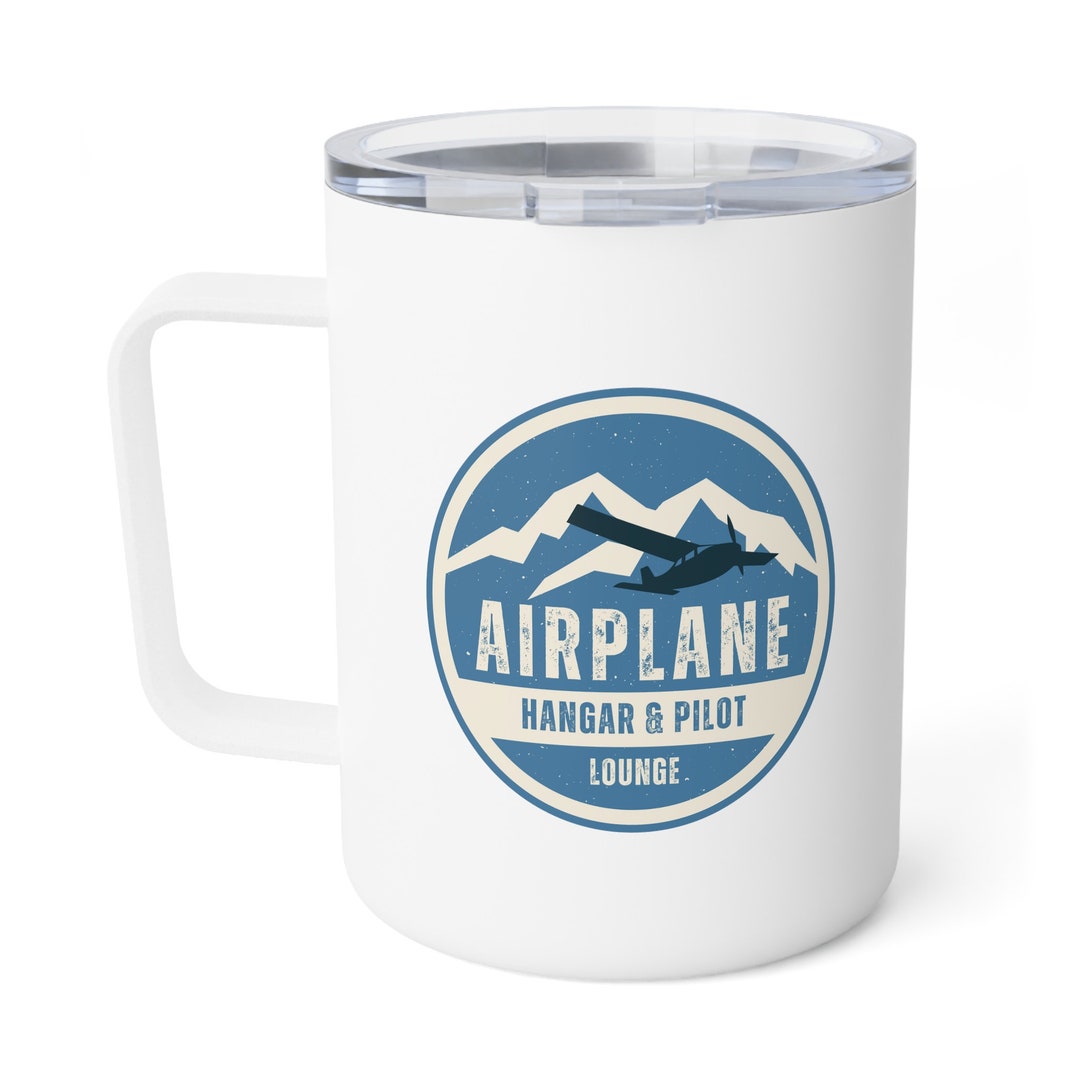 Vintage Airplane Hangar and Pilot Lounge Insulated Coffee Mug ...
