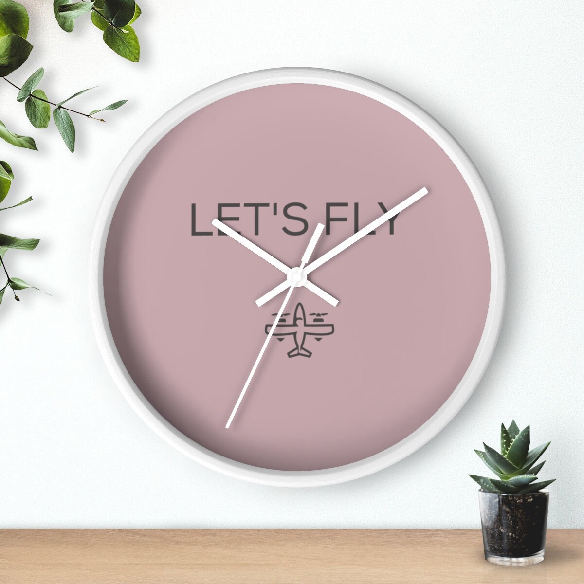 Let's Fly Wall Clock Pilot Gift Airplane Hangar Decor - Etsy
