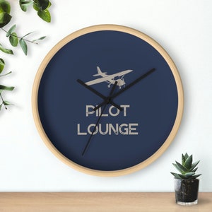 Pilot Lounge Wall Clock Airplane Hangar Decor Gift for - Etsy