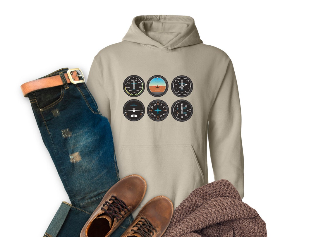 Aviator's 6 Pack Instruments Hoodie | Gift for Pilot | Aviation ...