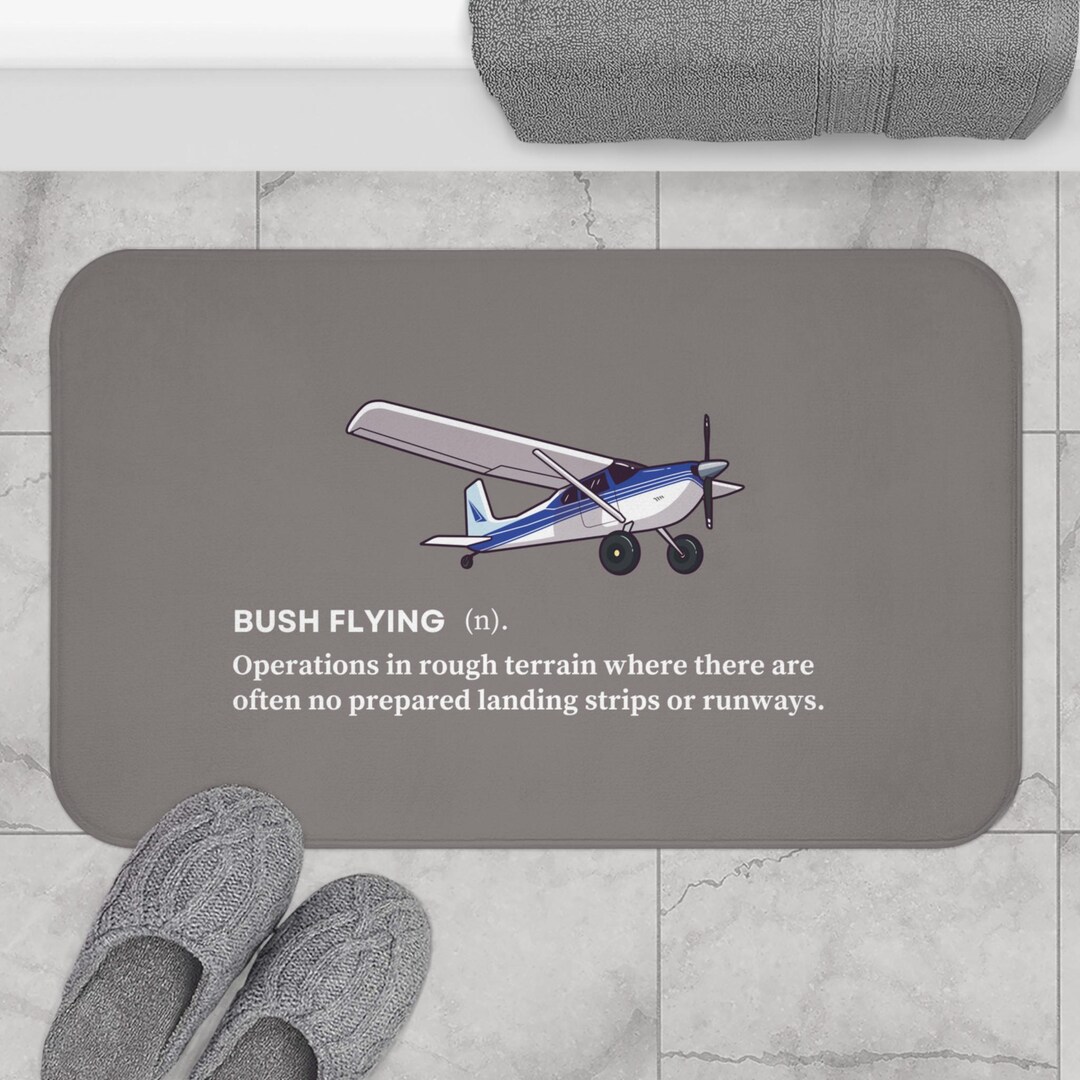 Bush Flying Aviation Bath Mat | Adventure Flying Rug Decor | Airplane ...