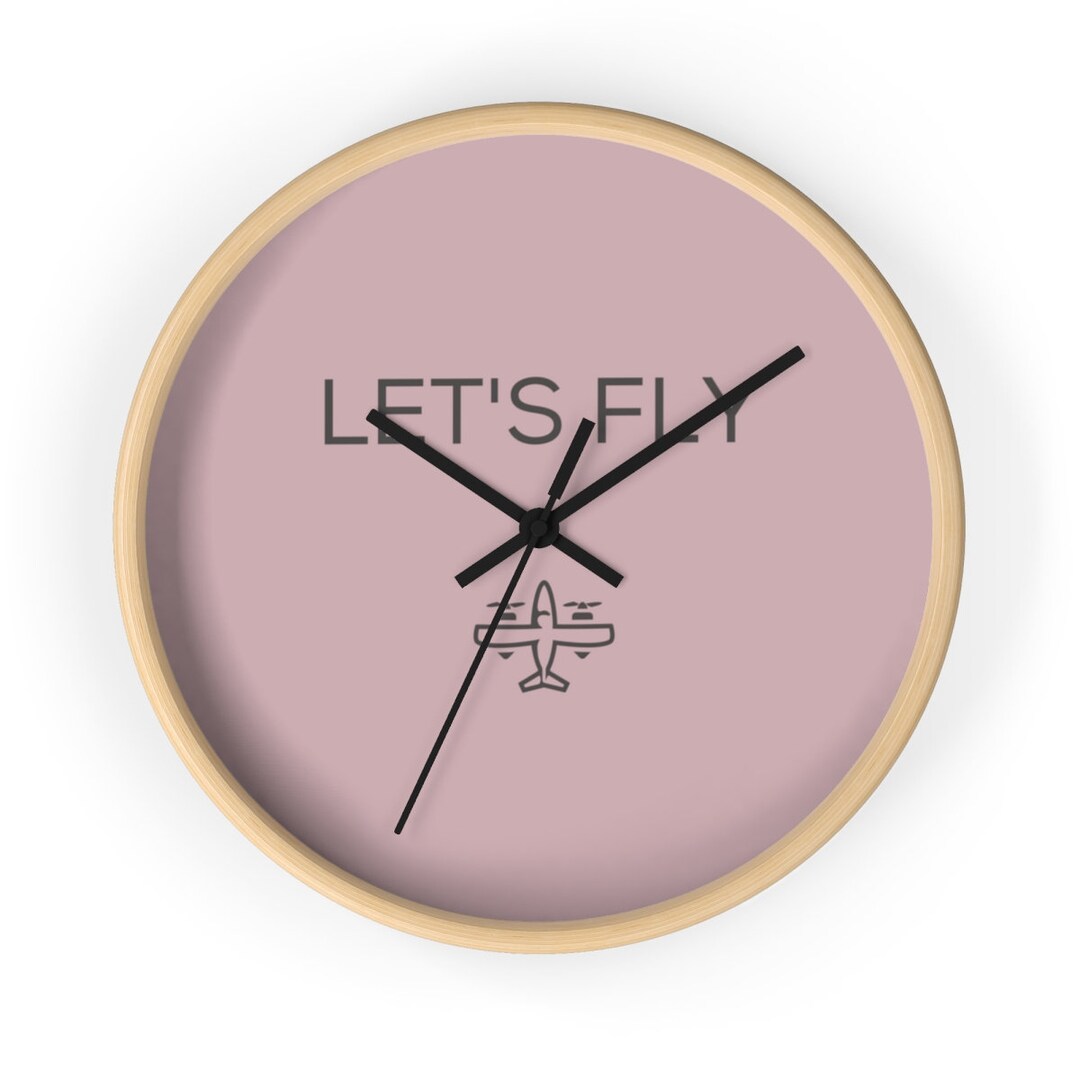 Let's Fly Wall Clock Pilot Gift Airplane Hangar Decor - Etsy