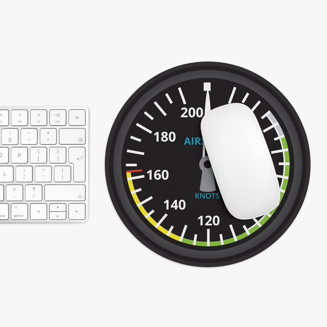 Airplane Airspeed Indicator Mouse Pad | Pilot's 6 Pack Instruments Desk ...