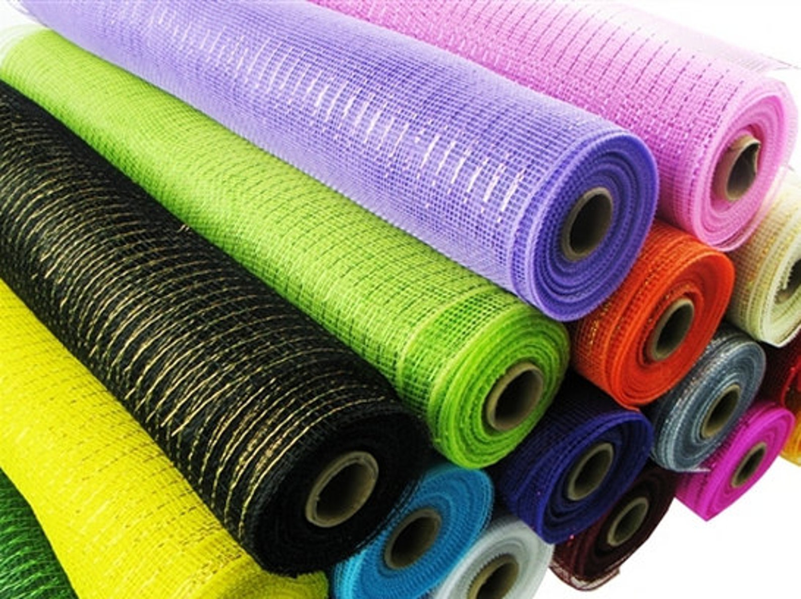 21 Decorative Floral Mesh Wrap Metallic Striped 10 - Etsy