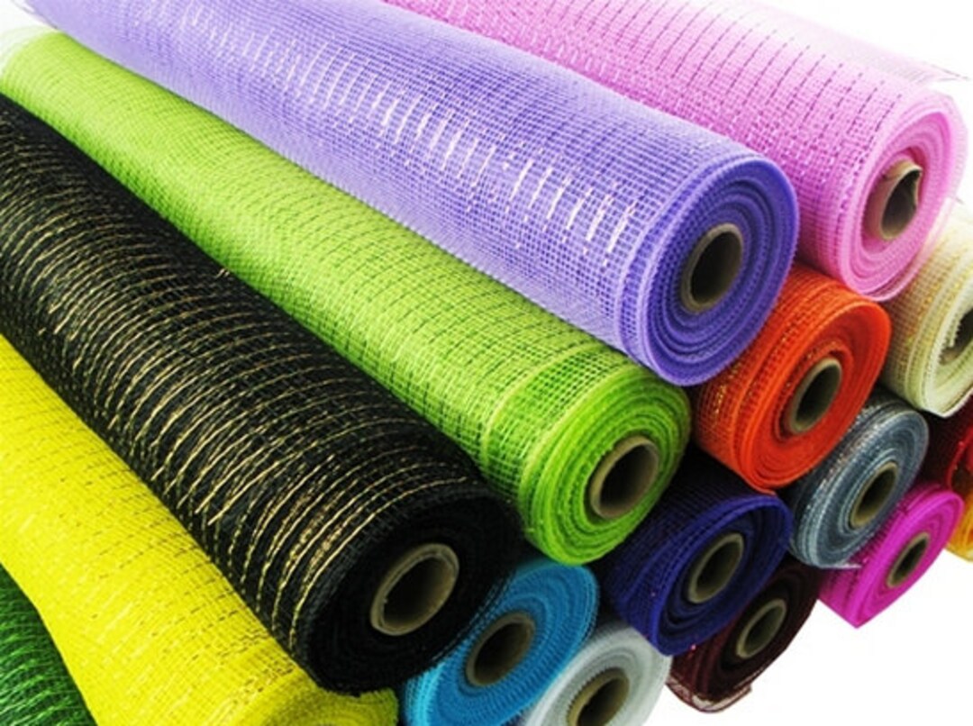21 Decorative Floral Mesh Wrap Metallic Striped 10 Yards Free Shipping ...