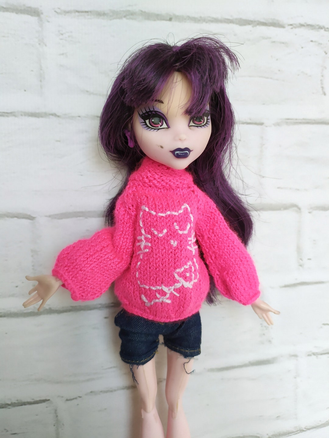 MH Doll Clothes Handmade Bright Pink Sweater for MH EAH Dolls ...
