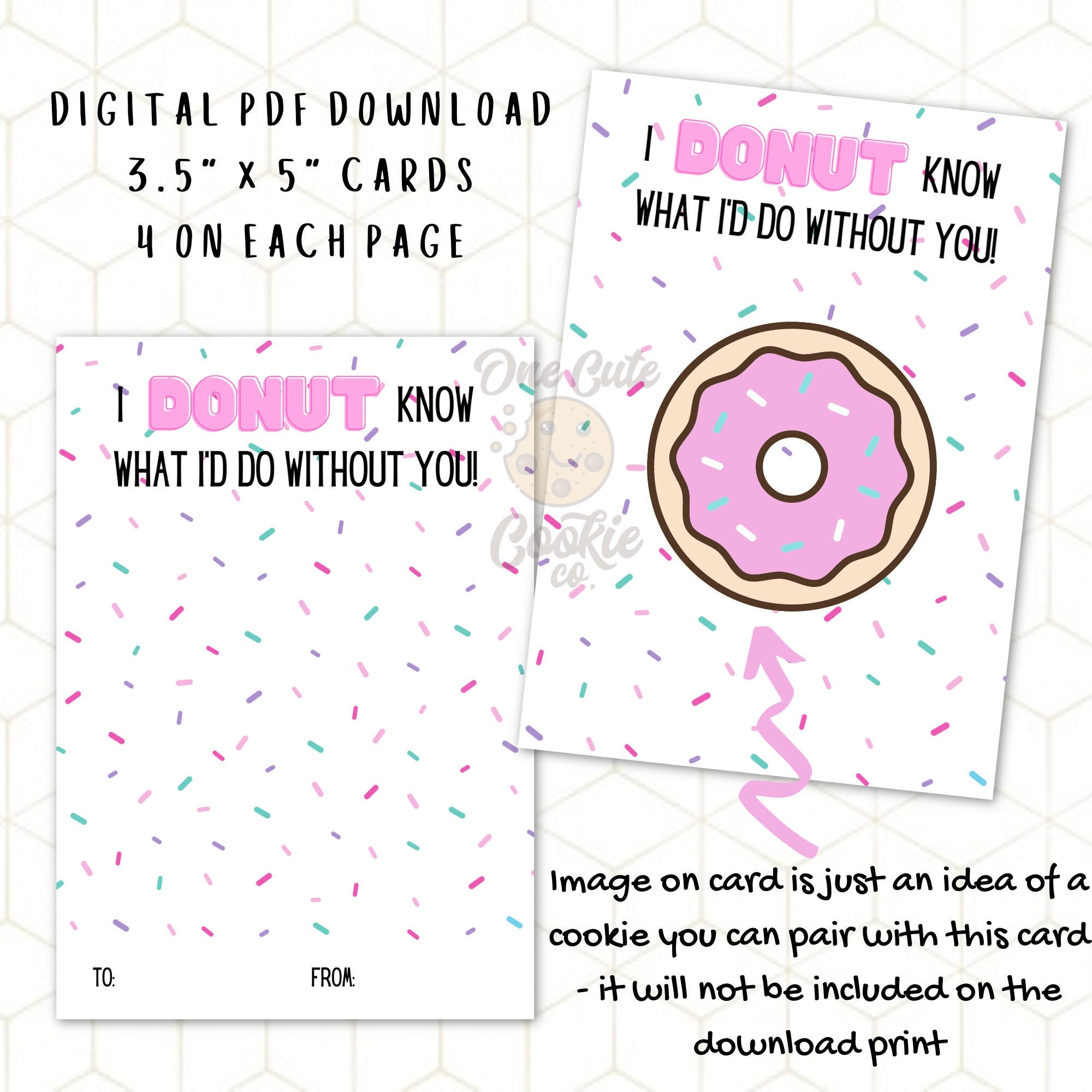 I DONUT Know What I'd Do Without You 3.5x5 - Etsy UK
