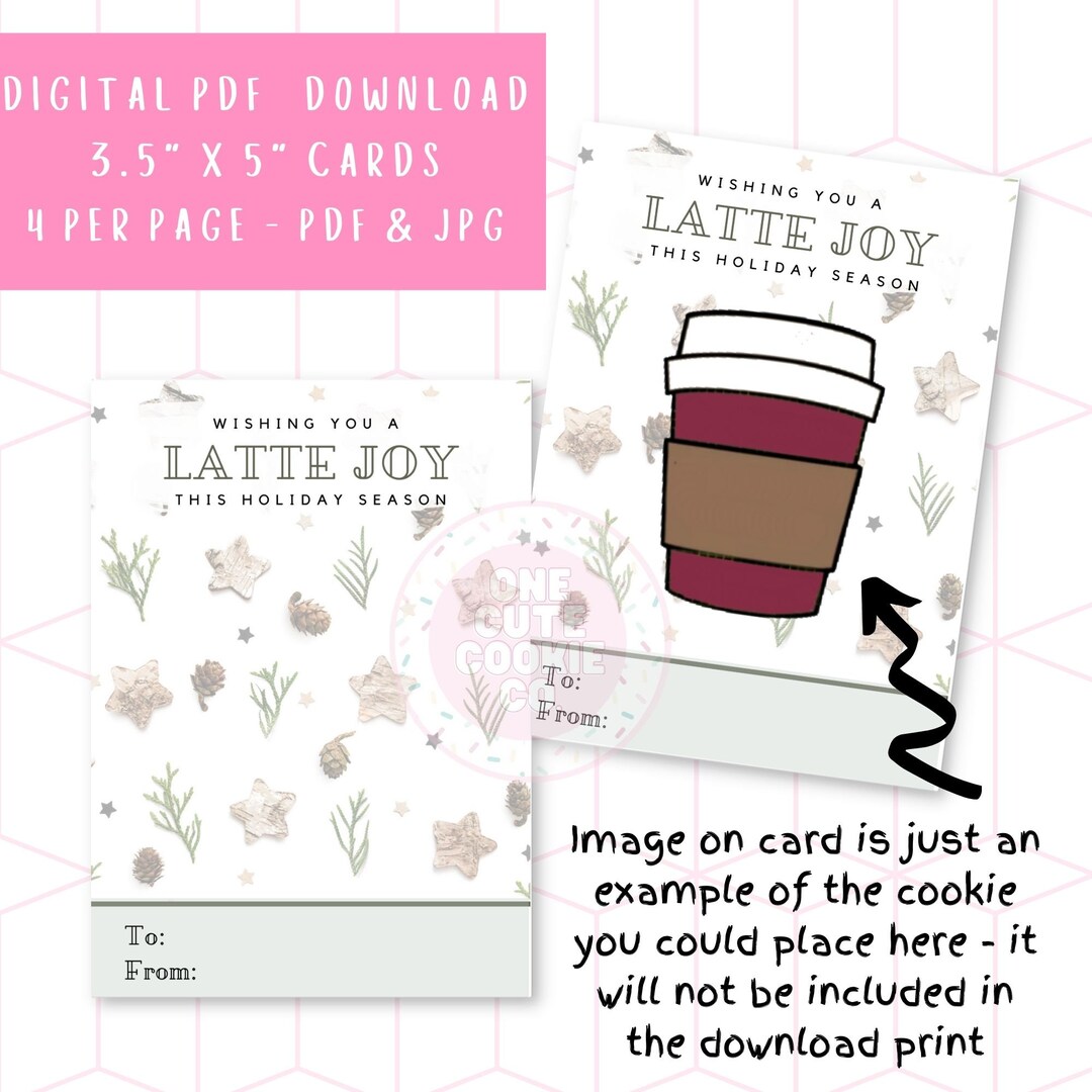 Wishing You A Latte Joy This Holiday Season 3.5"x5" Holiday Christmas ...