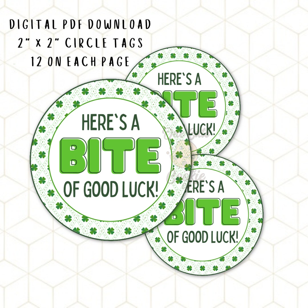 Here's A Bite of Good Luck! 2"x2" St. Patrick's Day Printable Circle ...
