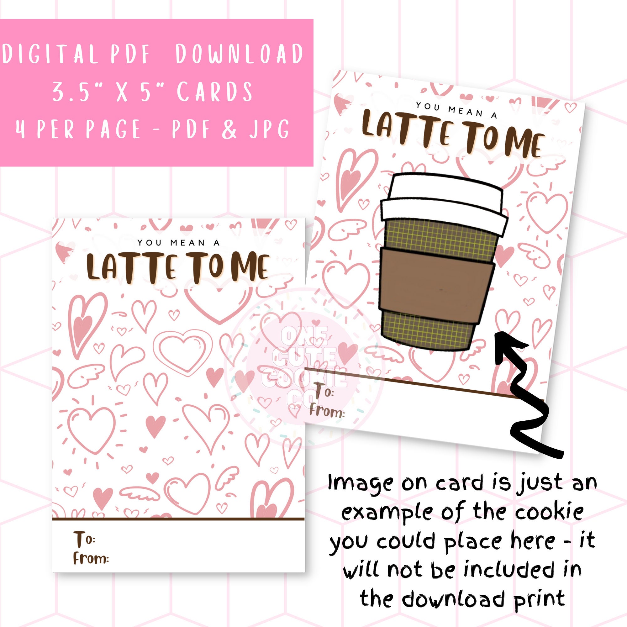 You Mean A Latte to Me 3.5x5 Valentine's Day | Etsy
