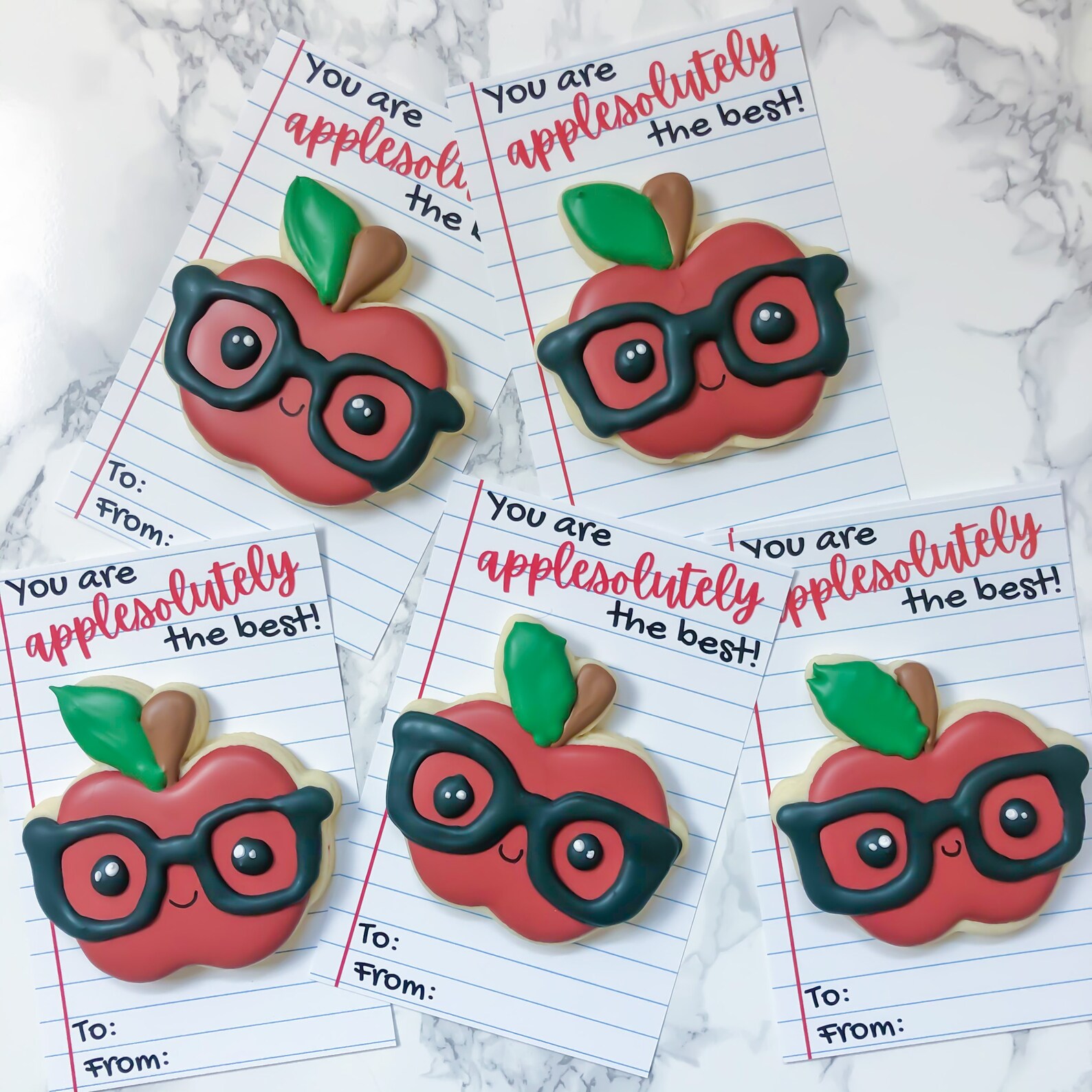 You Are Applesolutely the Best! 3.5"x5" Teacher Printable Cookie Card ...
