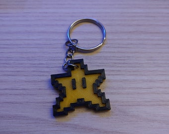 Mario Star Keychain - Etsy