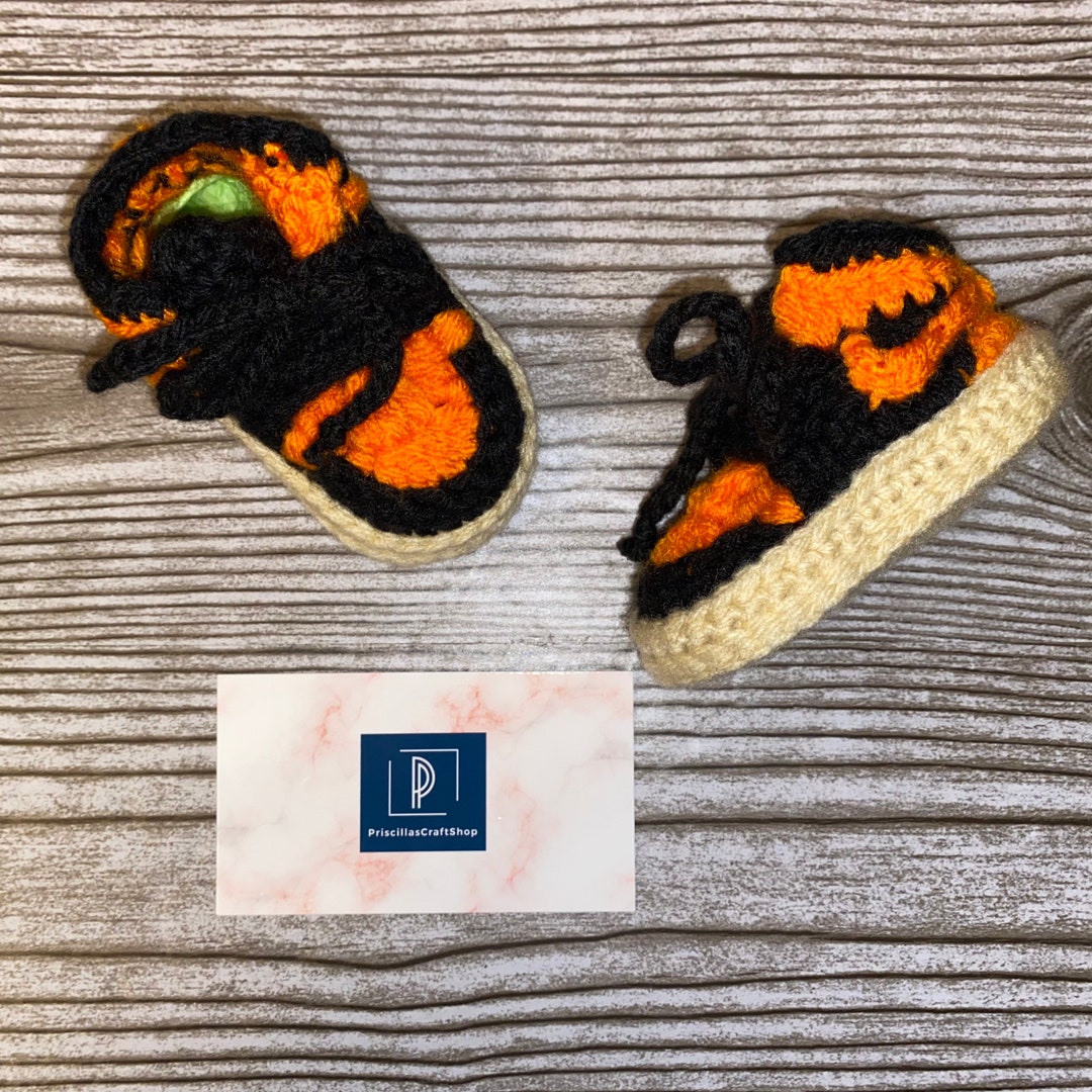 Handmade Crochet Jordan 1 Retro “shattered Blackboards 3.0” Baby ...
