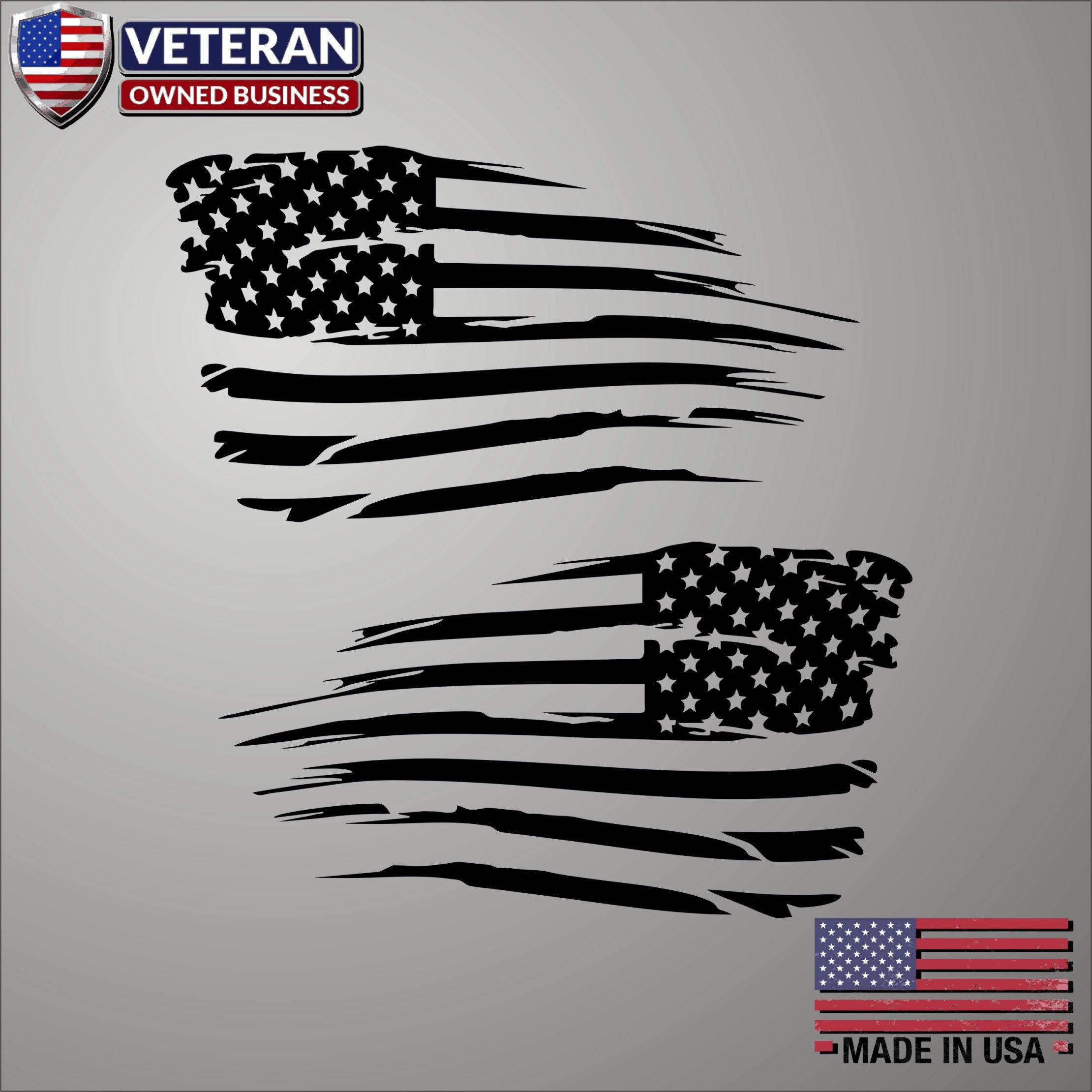 2 Distressed American Flag Decals - Etsy
