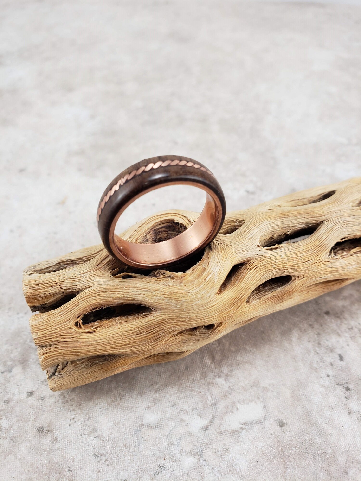 Walnut Wood With Twisted Copper Inlay on Copper Core - Etsy