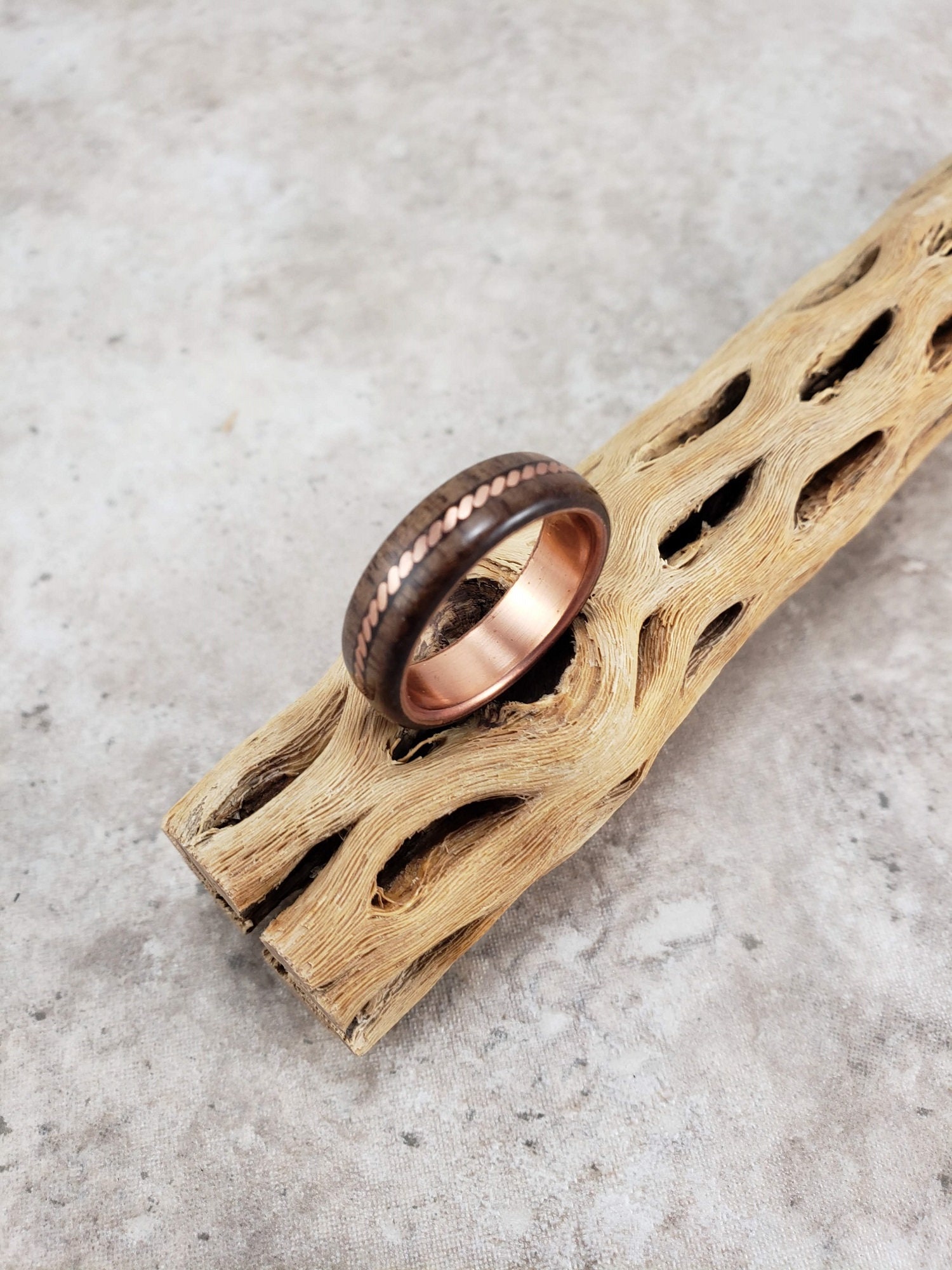 Walnut Wood With Twisted Copper Inlay on Copper Core - Etsy