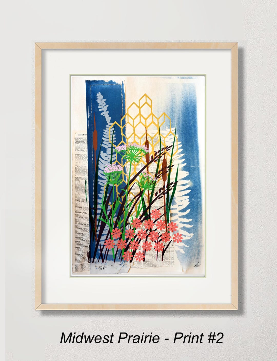 Original Wild Flower Cyanotype Screen PRINT - 10 X 16" - "midwest ...