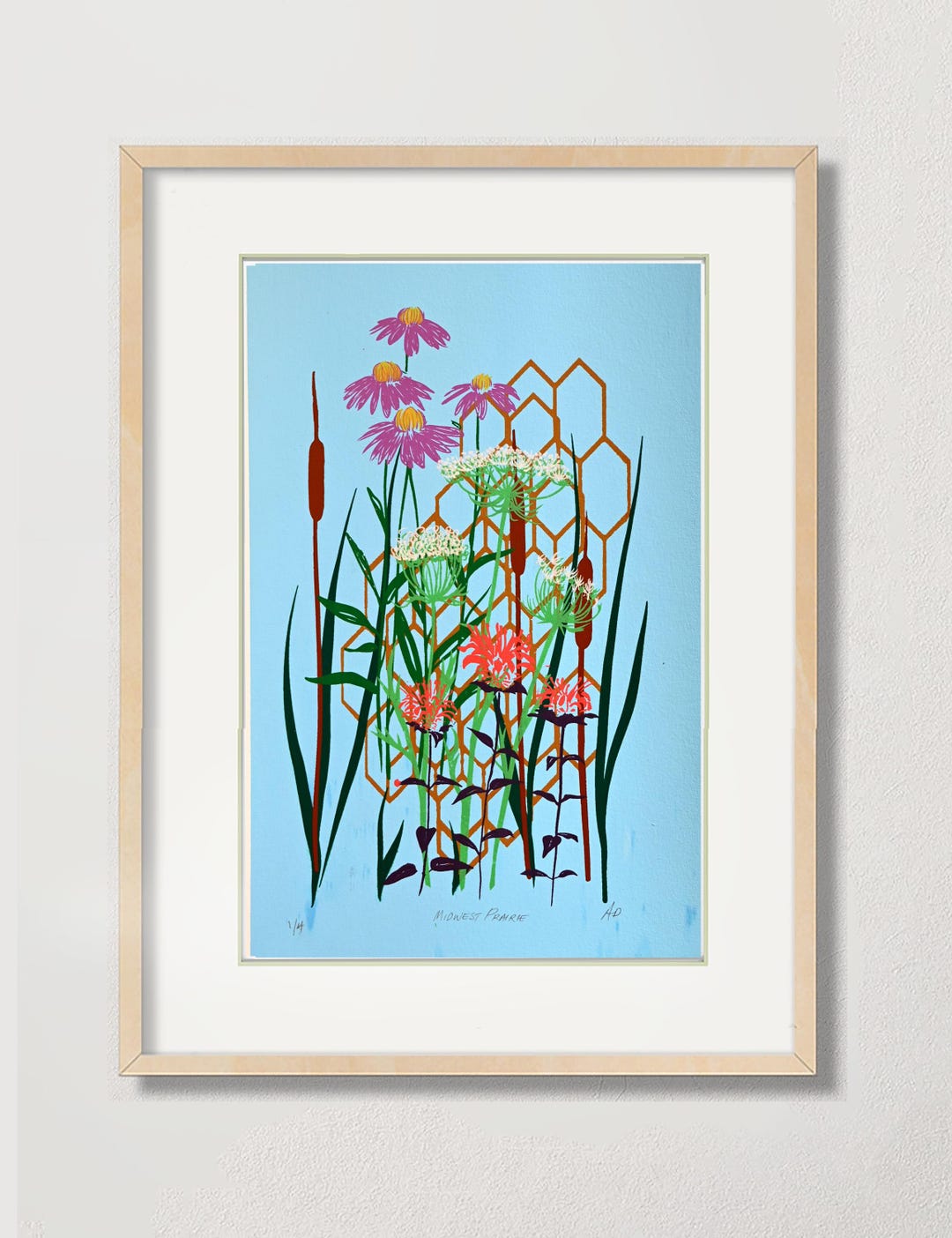 Prairie Flowers Screen PRINT - 12 X 18" Wild Flower Design Limited ...