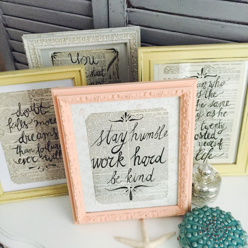 Vintage Dictionary Paper Print Quote Shabby Chic Frame with | Etsy