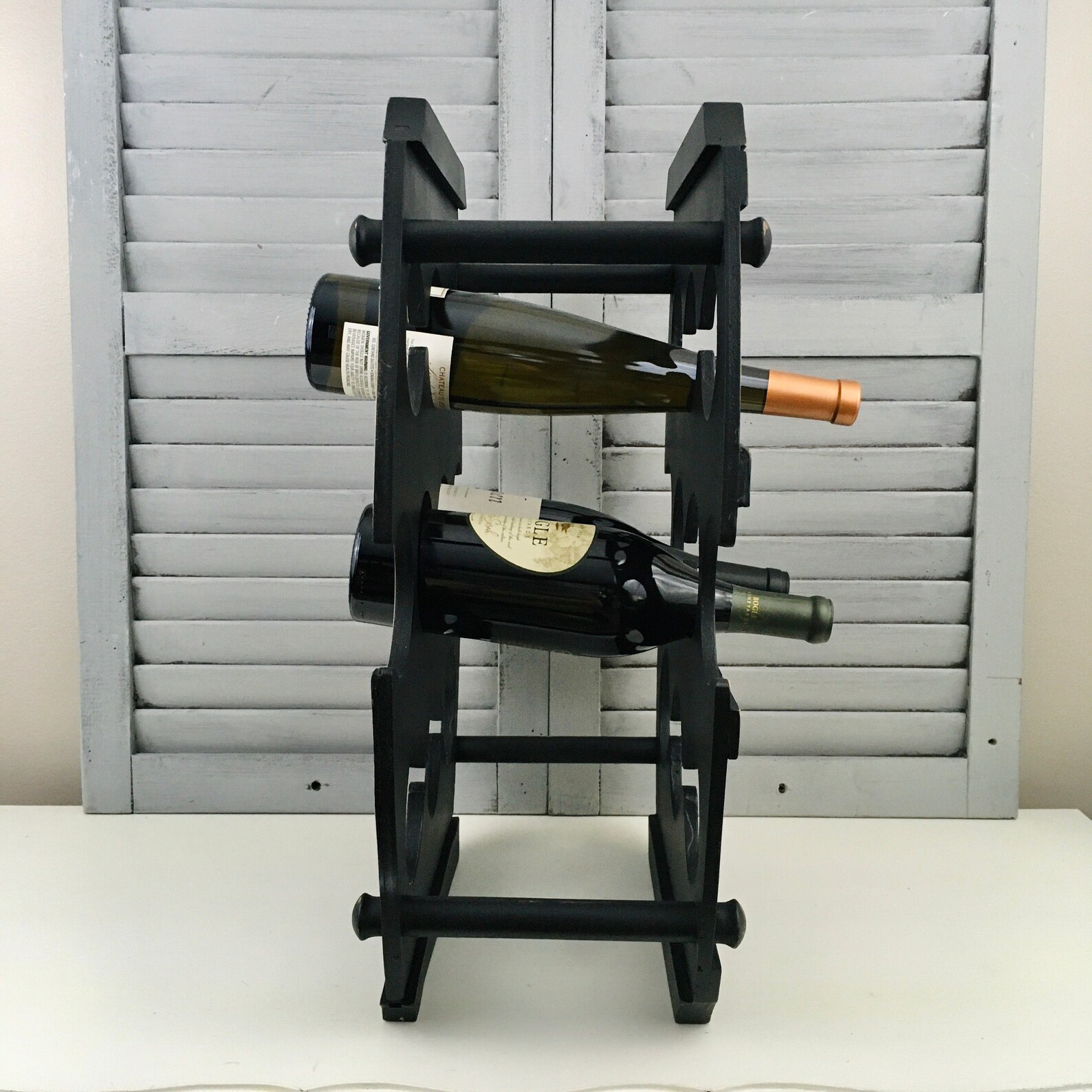 Vintage Wine Rack Hand Painted Distressed Wooden Rack - Etsy