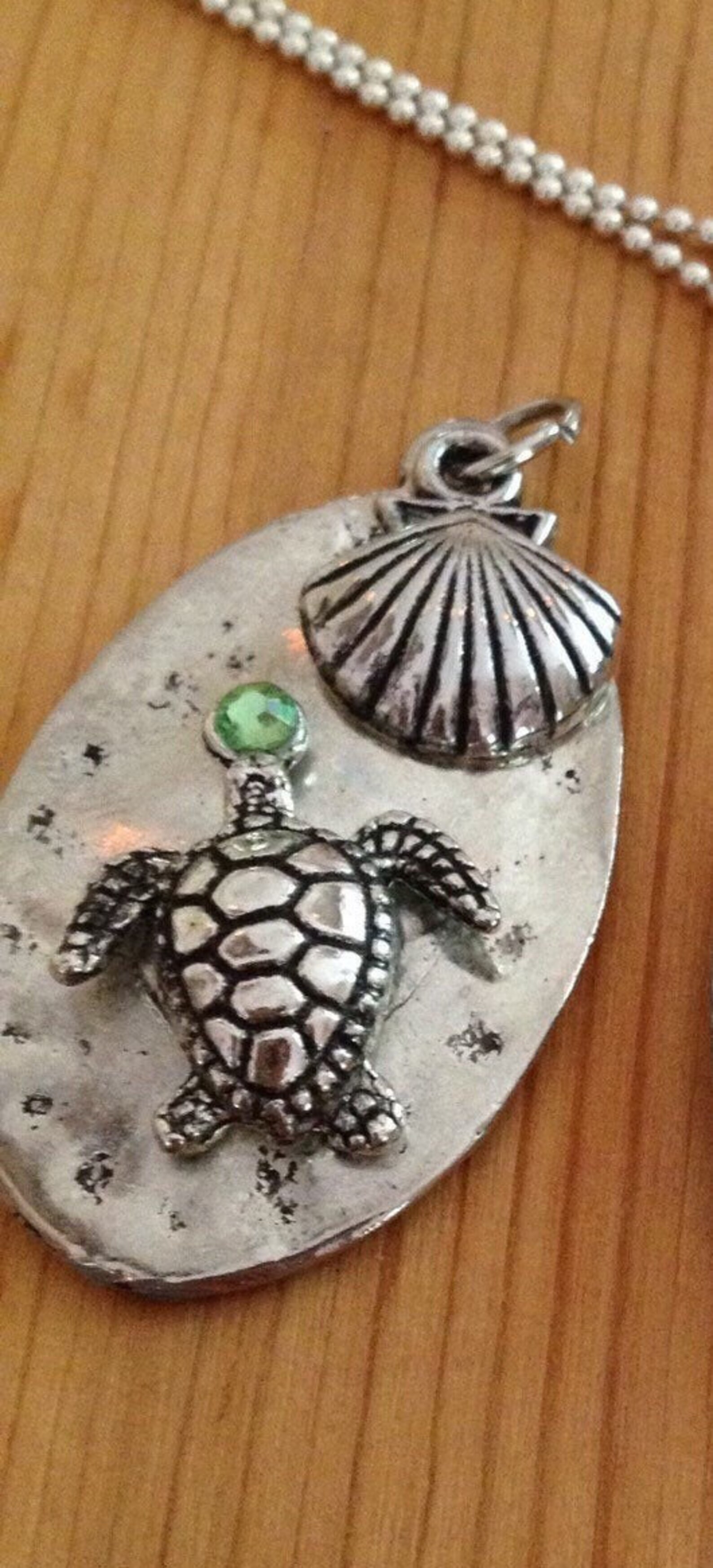 Green Sea Turtle Shell Necklace Beach Themed Jewelry Beach - Etsy