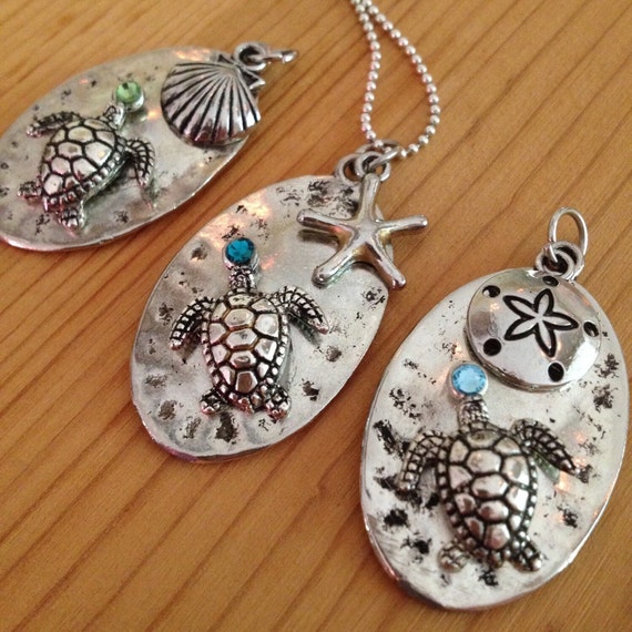 Green Sea Turtle Shell Necklace Beach Themed Jewelry Beach - Etsy