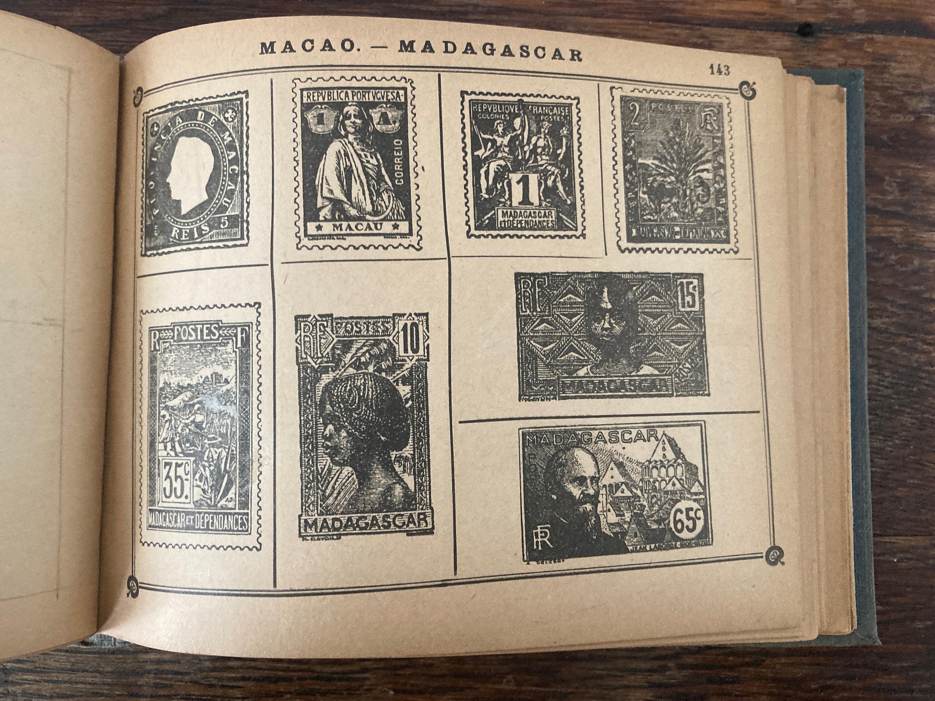 Little French Antique International Stamp Album, Arthur Maury, Empty ...