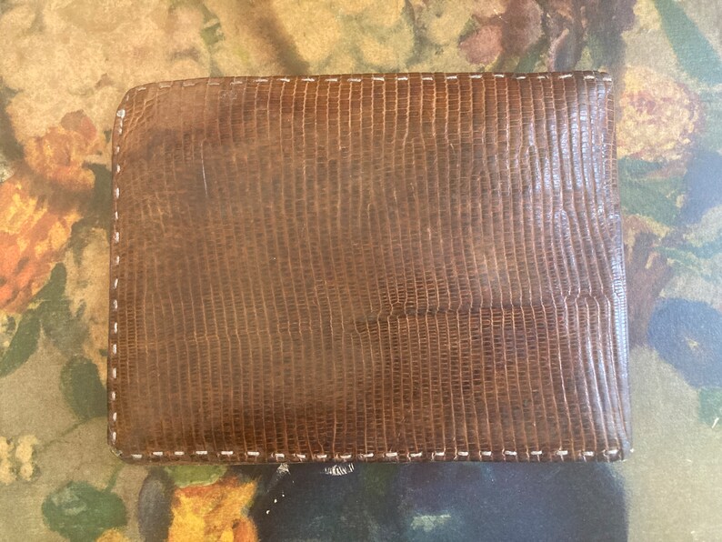 Genuine Lizard Skin Bifold Wallet, Hand Stitched, Made in Somalia, 70s ...