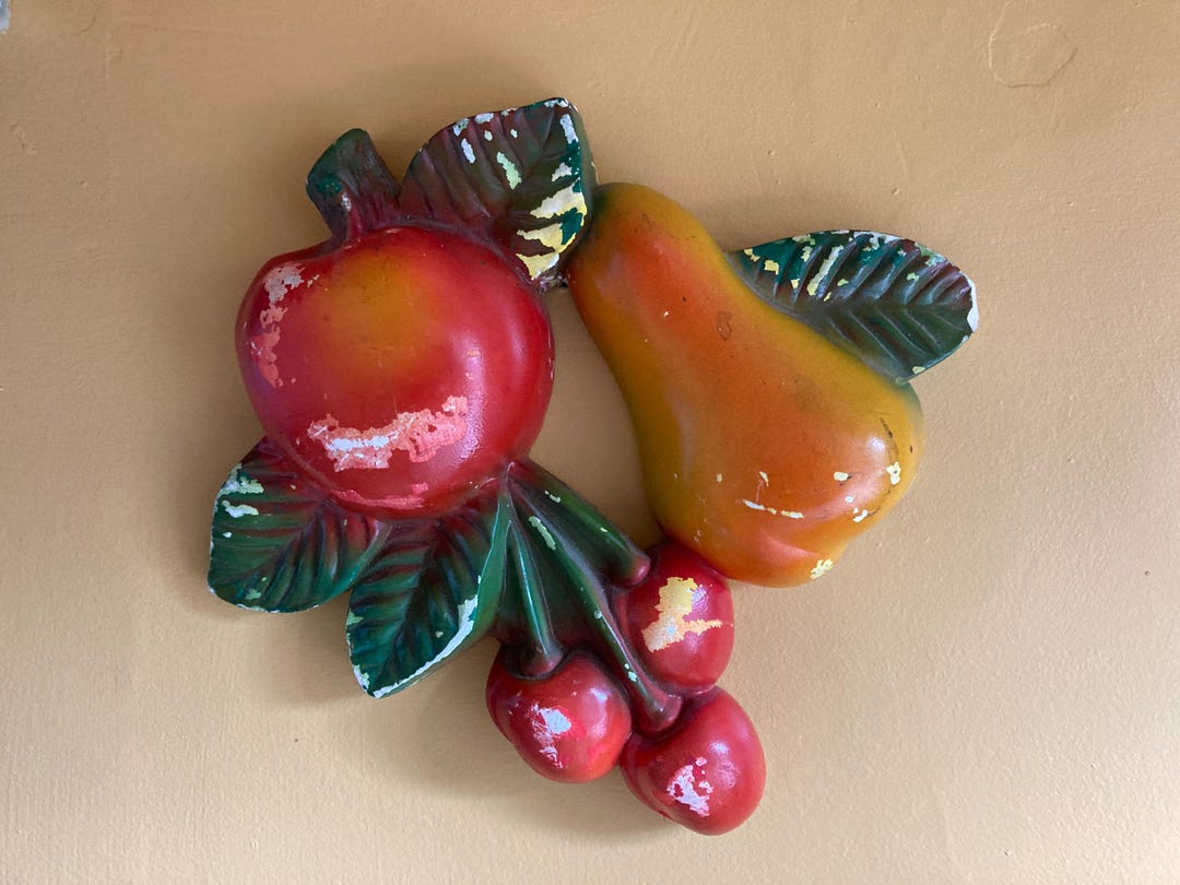Mid Century Chalkware Fruit Wall Decor, 50s - MCM Chalkware, Wall ...
