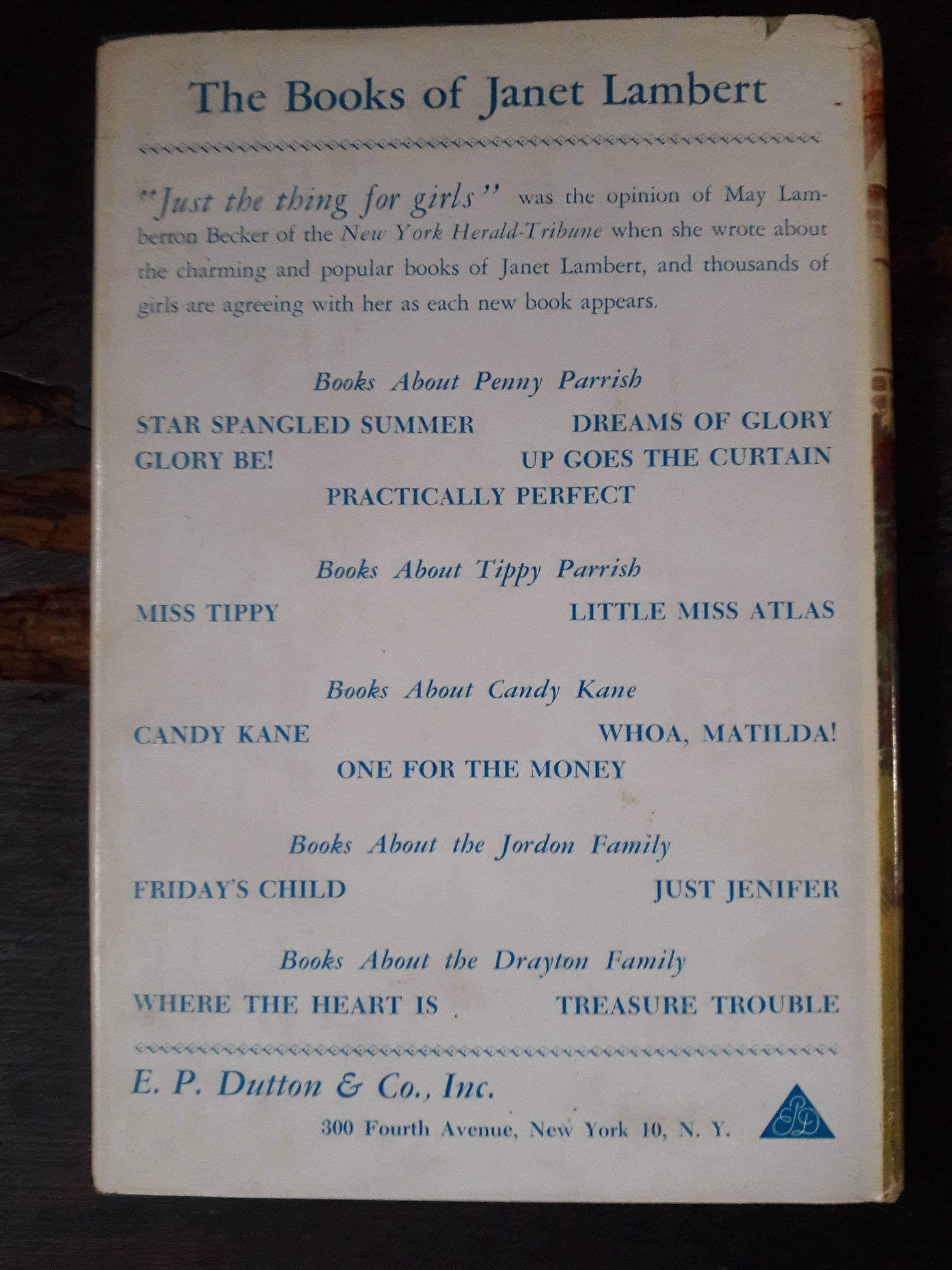 FIRST EDITION Little Miss Atlas" by Janet Lambert, Tippy Parish Series ...