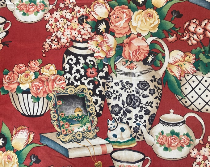 Whimsical 5th Avenue Designs Pictorial Upholstery Fabric, 1993, 1.5 ...