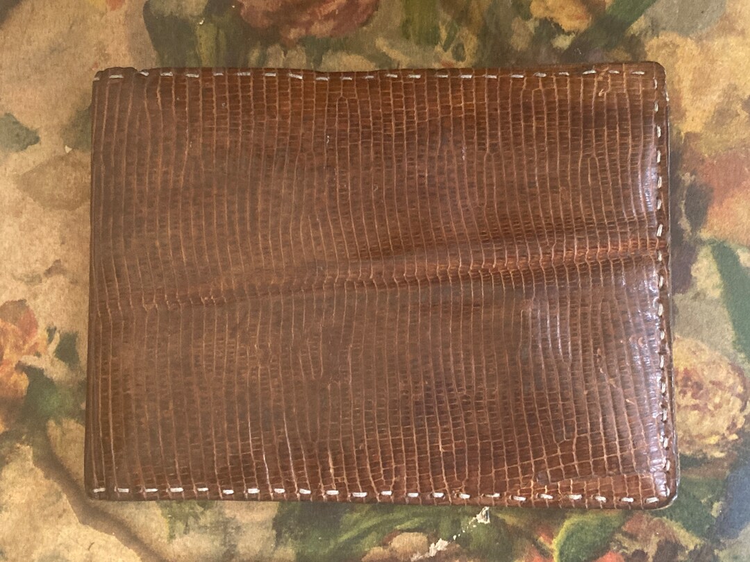 Genuine Lizard Skin Bifold Wallet, Hand Stitched, Made in Somalia, 70s ...