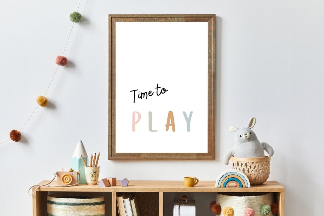 Time to Play Printable , Playful Print for Kids, Children Room Decor ...