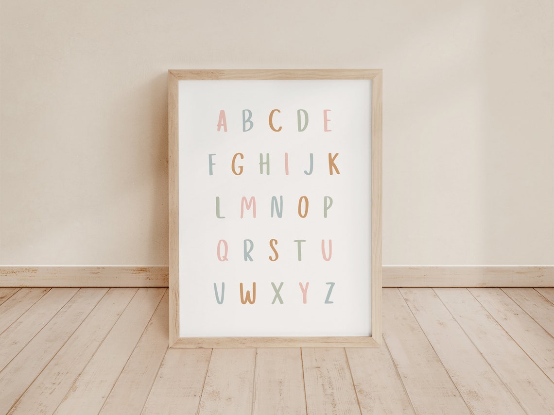 Abc's Art Printable, Alphabet, Learning, Educational Art, Children Room ...