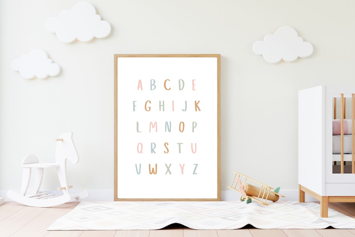 Abc's Art Printable, Alphabet, Learning, Educational Art, Children Room ...