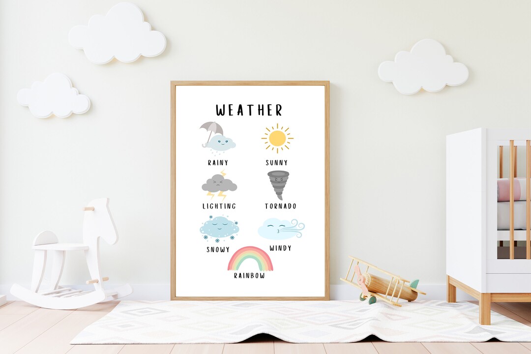 Weather Art Print, Educational Learning Printable , Children Room Decor ...