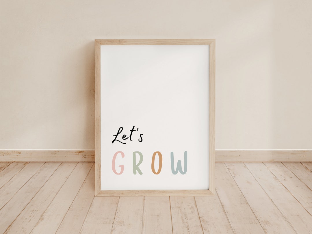 Let's Grow Printable , Playful Print for Kids, Children Room Decor ...