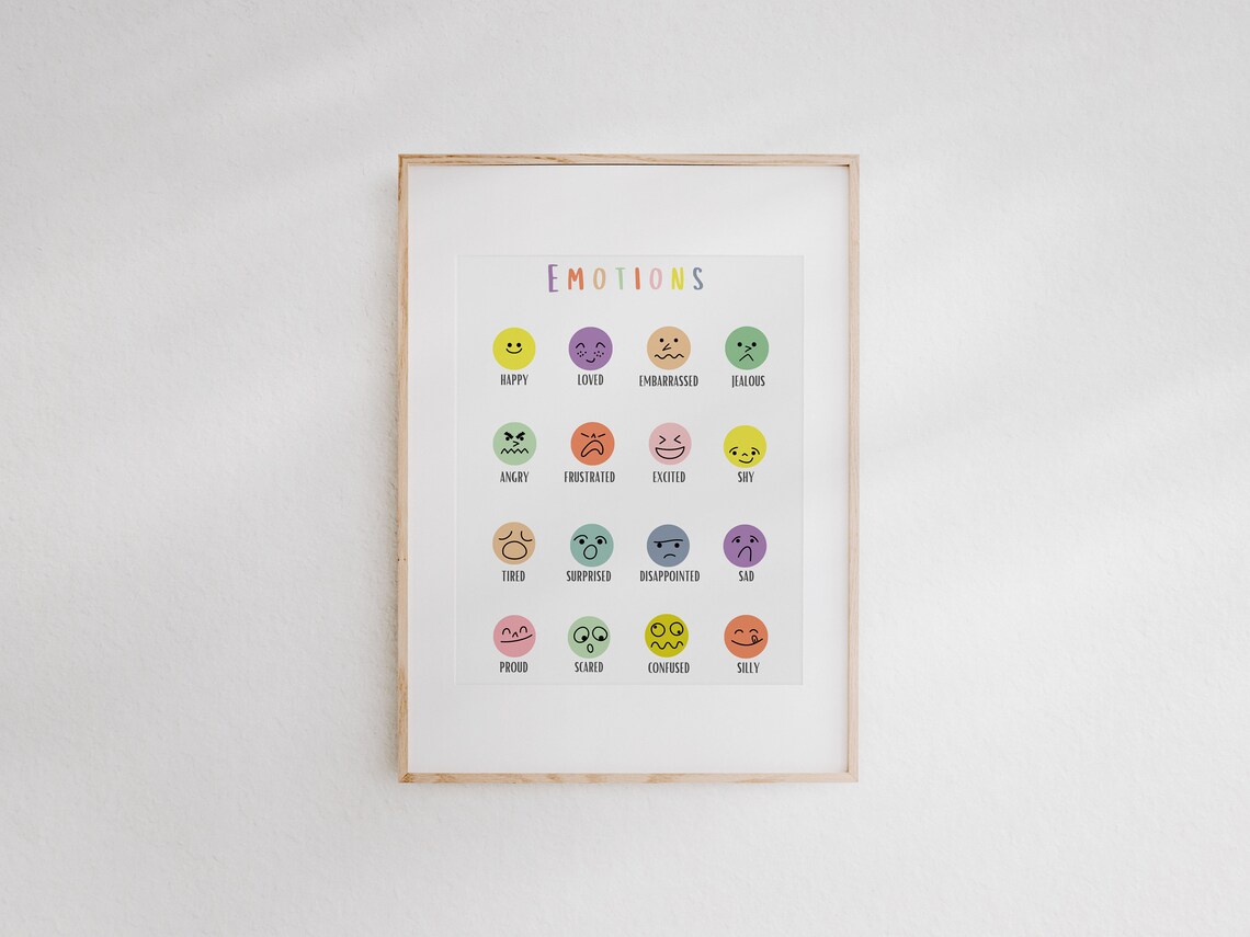 Emotions, Feelings, Educational Learning Art Printable , Children Room ...