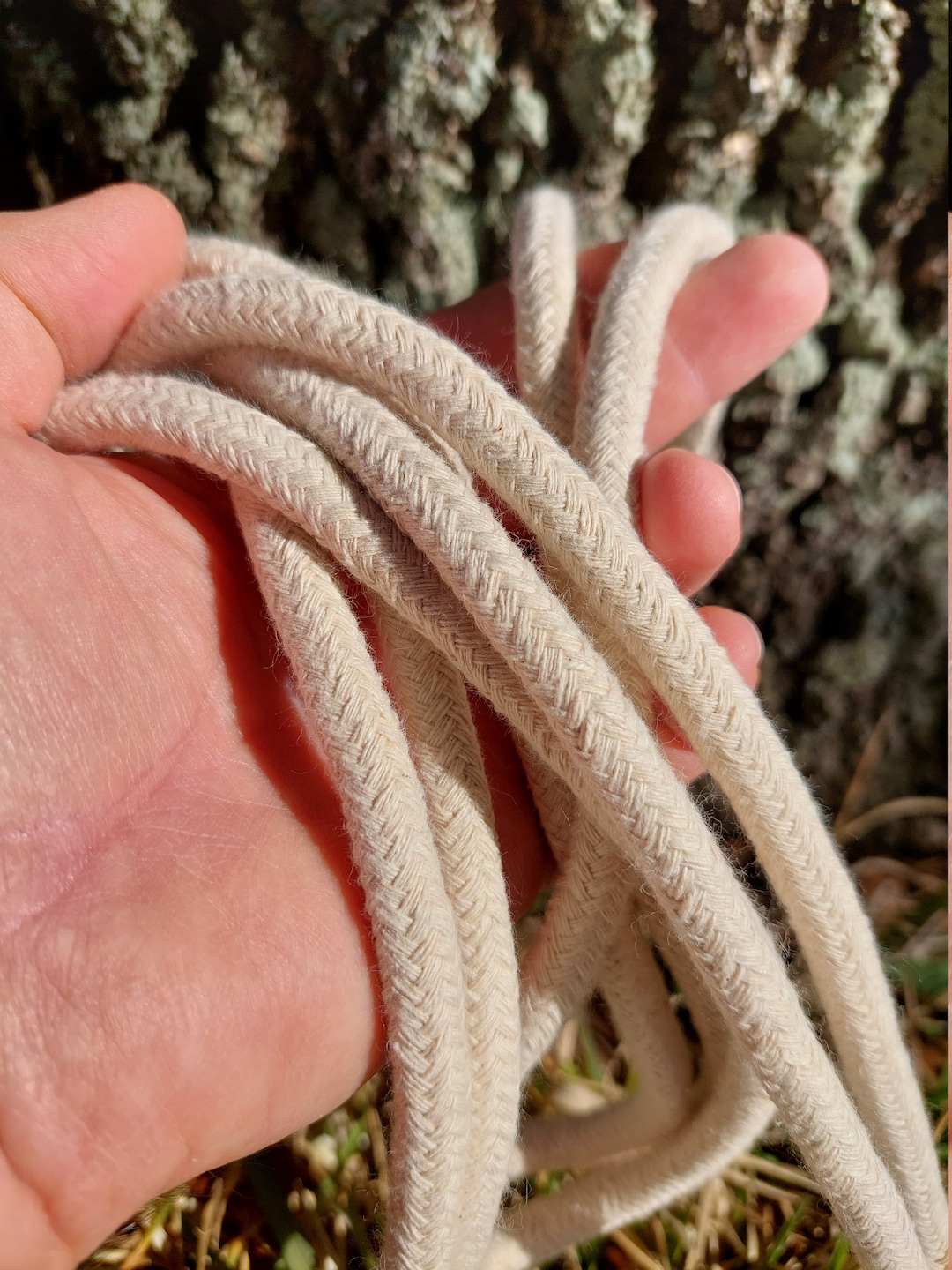 8mm Macrame // Natural Cotton Rope // Solid Cotton Core // Plant Hanger ...