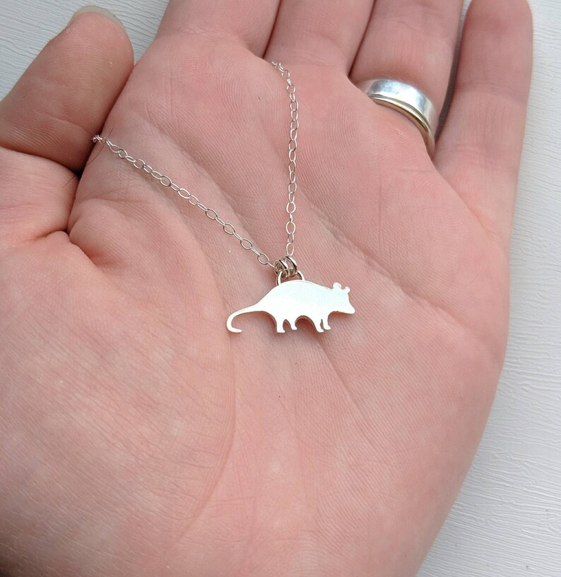 Sterling Silver Opossum Necklaceanimal Necklaceopossum - Etsy