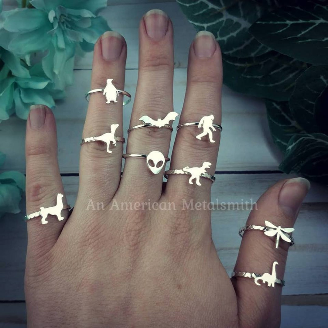 Silver Stacking Ring,midi,dainty,minimalist,thumb,nature Lover,boho ...