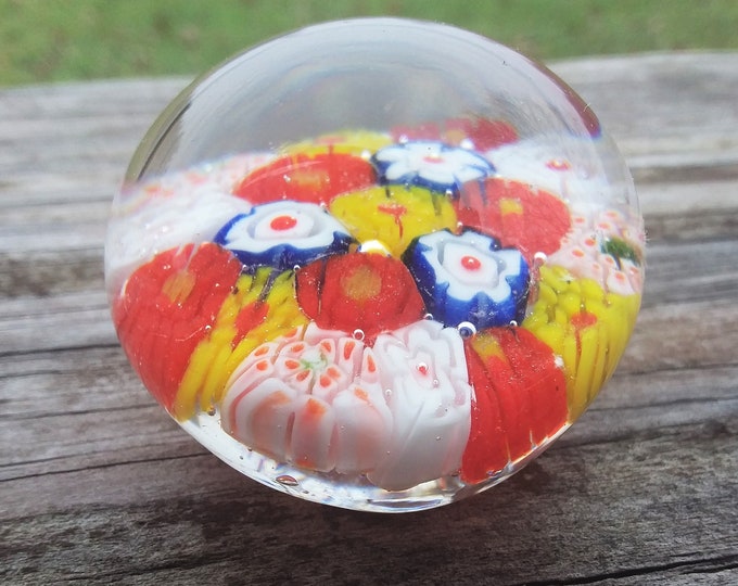 Millefiori Chinese Paper Weight Small Vintage Colorful Floral Paper ...