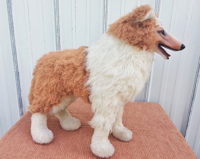 Vintage Rubber Face Lassie Collie Dog Plush 1950s Stuffed Animal - Etsy