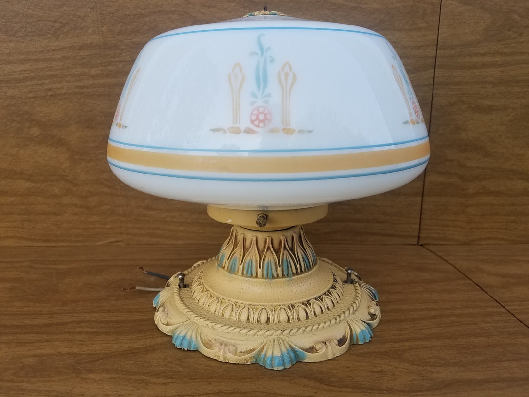 Antique Moe Bridges Flush Mount Ceiling Light Original Polychrome ...